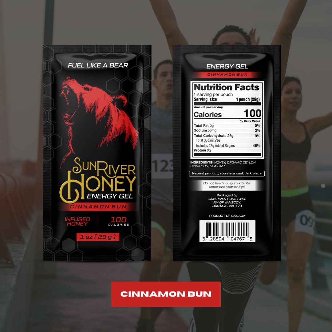Cinnamon Bun - 24 Count - Energy Gel – Sun River Honey
